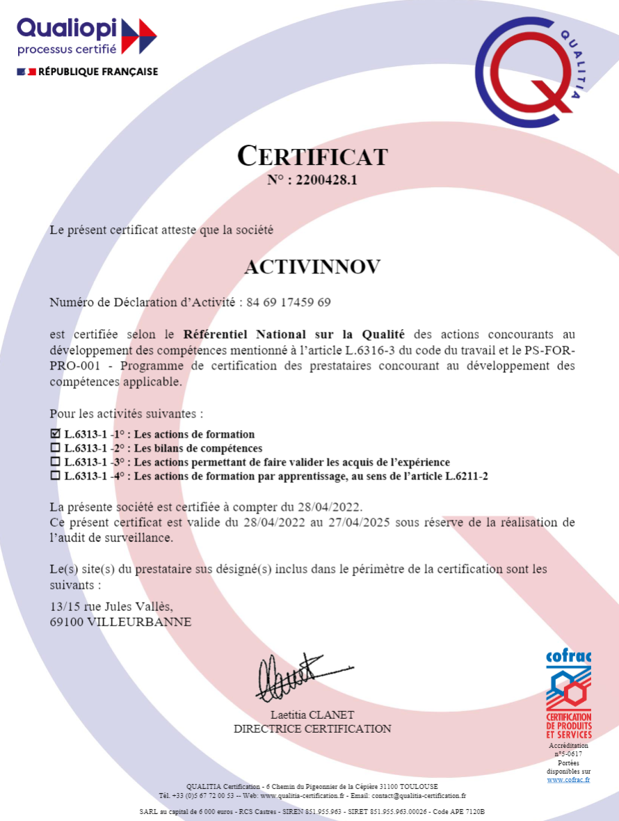 Qualiopi : bilan 2023 - Activinnov